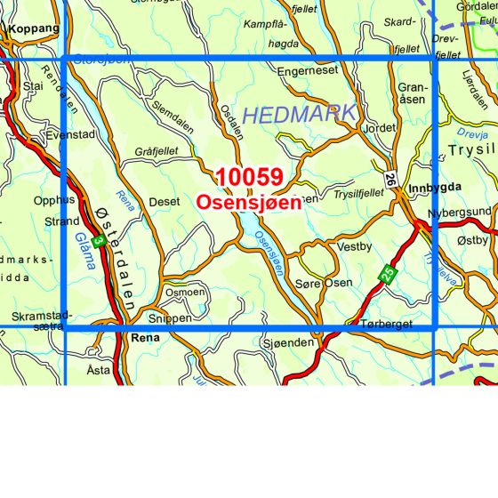 Osensjøen - National map series in 1:50 000 - Water resistant | Norway ...