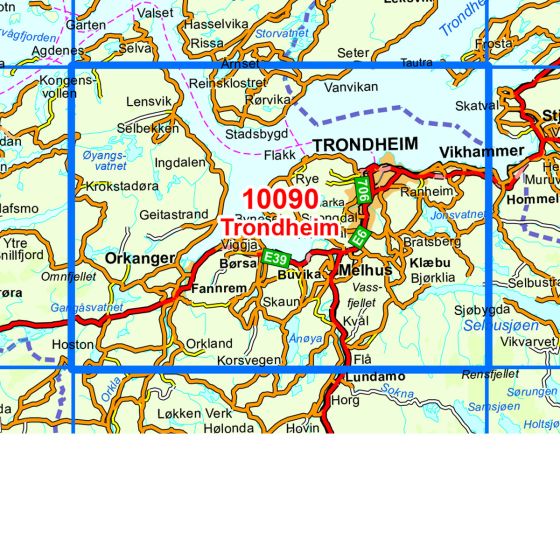 Trondheim - Landsdekkende kartserie i 1:50 000 som tåler vann ...