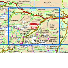 Lom - National map series in 1:50 000 - Water resistant | Norway's largest map store